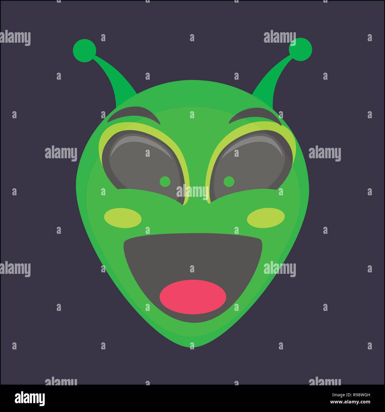 Alien head. Alien face emoji. Humanoid icon vector illustration Stock Vector Image & Art - Alamy