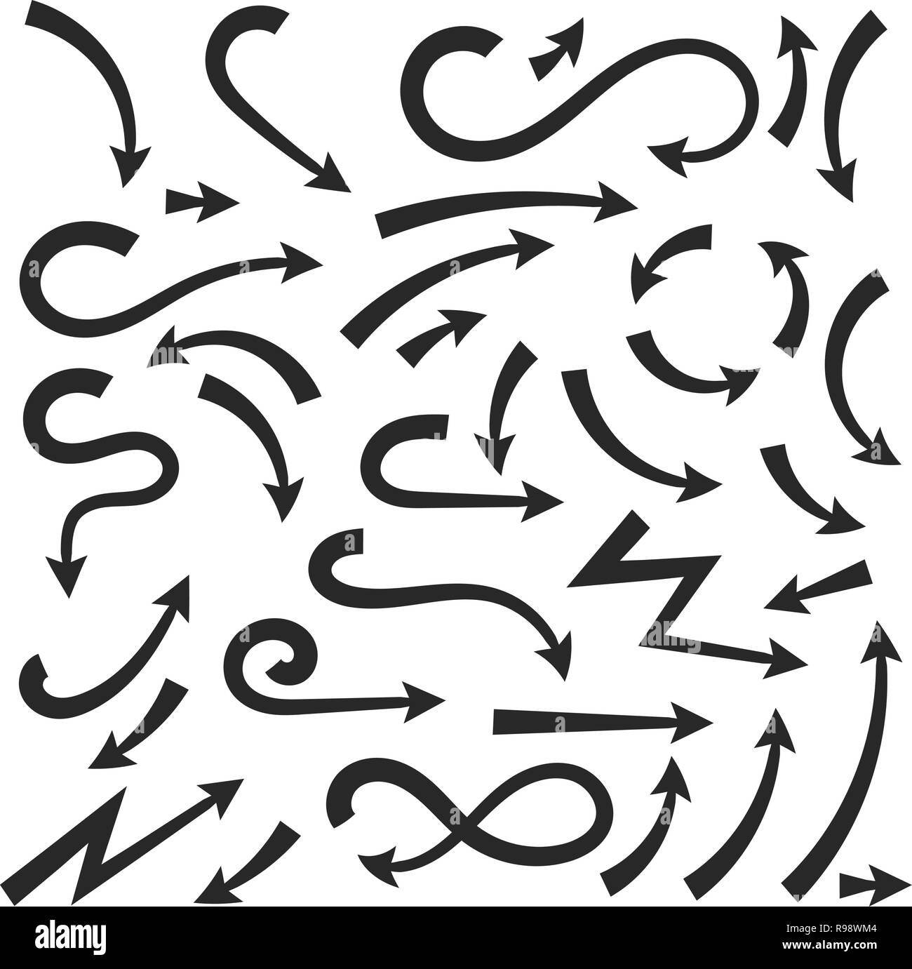 Set of black curled up arrows Stock Vector Image & Art - Alamy