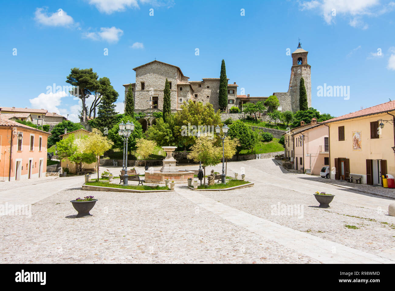 Greccio, Italy. The very little medieval town in Lazio region, famous ...