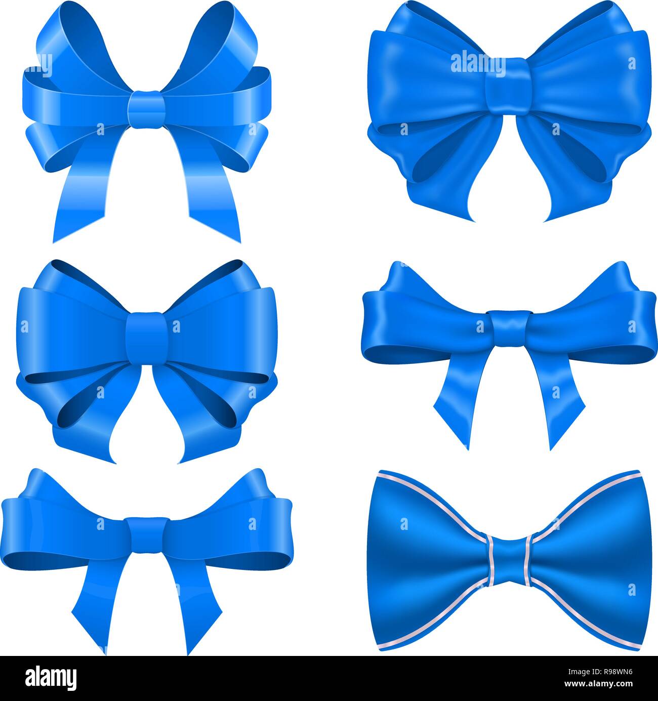 Blue ribbon bows. Set Stock Vector Image & Art - Alamy