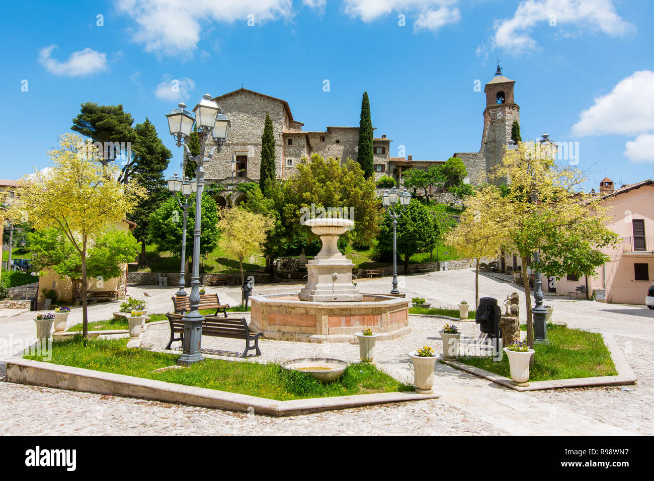 Greccio, Italy. The very little medieval town in Lazio region, famous ...