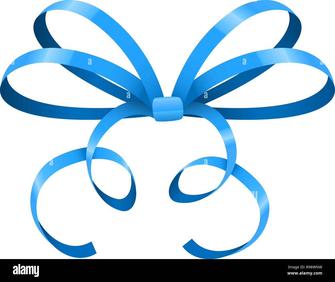 Blue bow. Thin tied ribbon Stock Vector Image & Art - Alamy