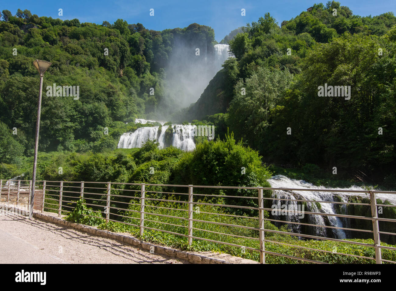 Marmore falls, Cascata delle Marmore, in Umbria, Italy. The tallest man ...