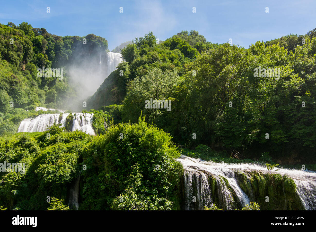 Marmore falls, Cascata delle Marmore, in Umbria, Italy. The tallest man ...