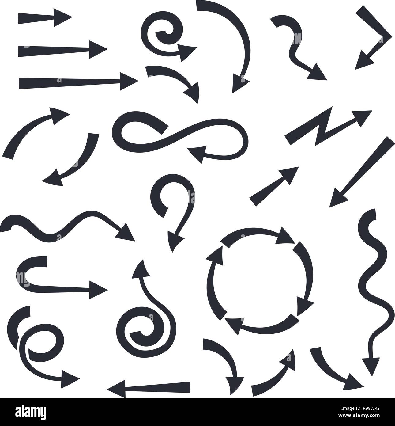 Set of black curled up arrows Stock Vector Image & Art - Alamy