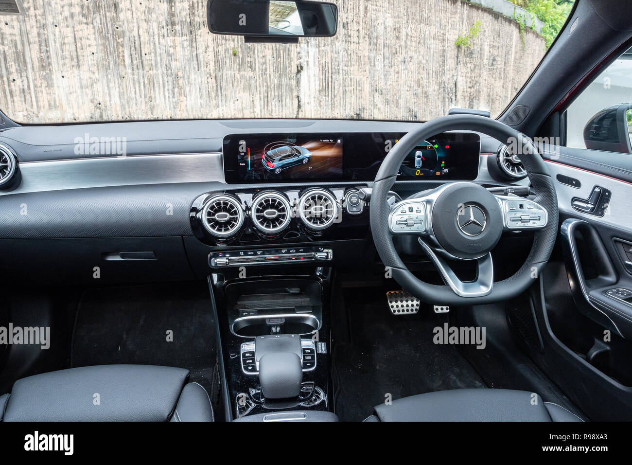 Hong Kong, China Aug 29, 2018 : Mercedes-Benz A200 2018 Interior Aug 29 ...