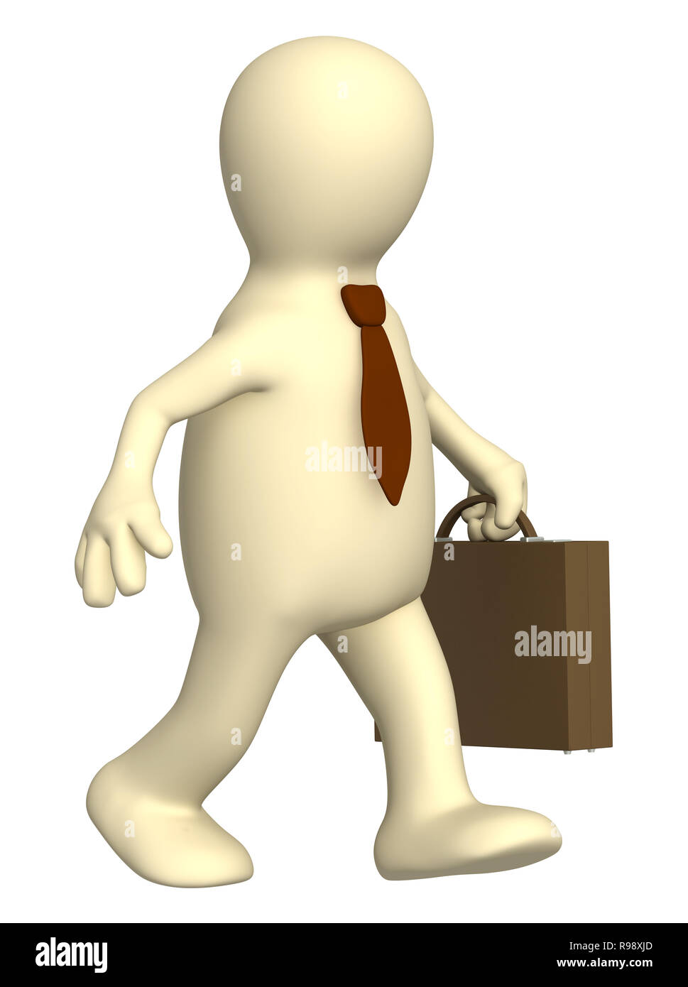 Puppet - businessman with a portfolio. Isolated over white Stock Photo ...