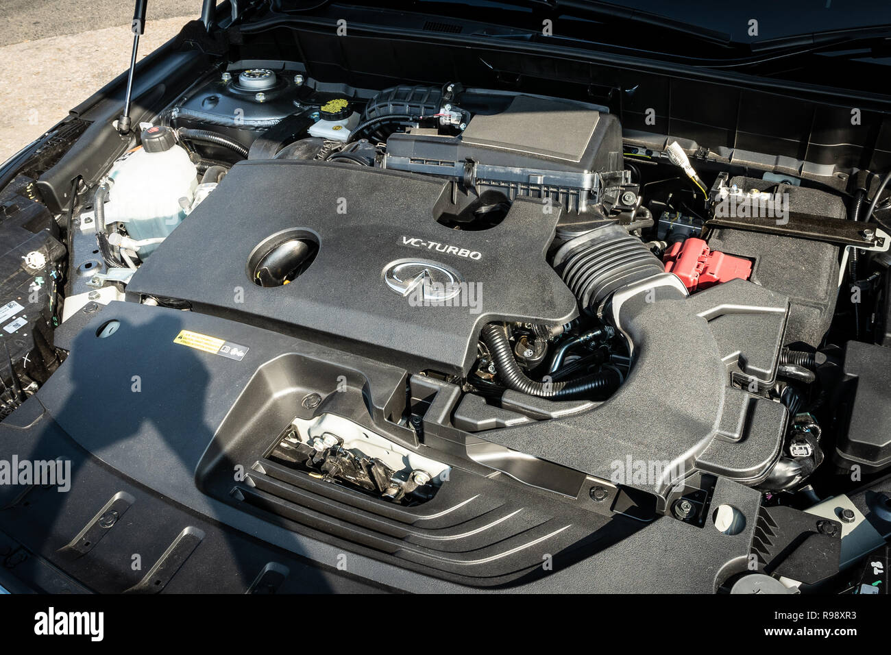 Hong Kong, China Sept 21, 2018 : Infiniti QX50 2018 Engine Sept 21 2018 ...