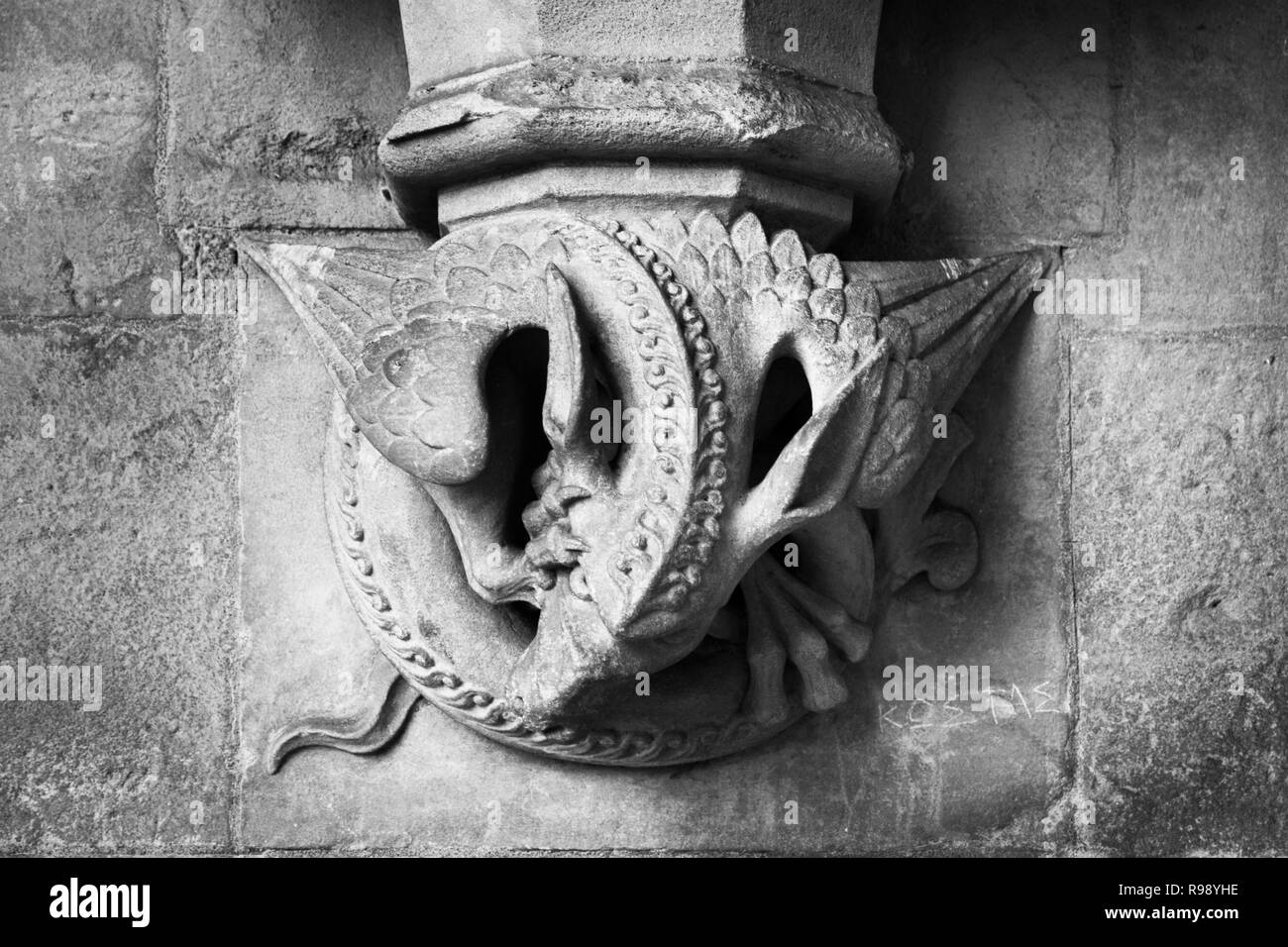 Medieval english church gargoyle Black and White Stock Photos & Images ...