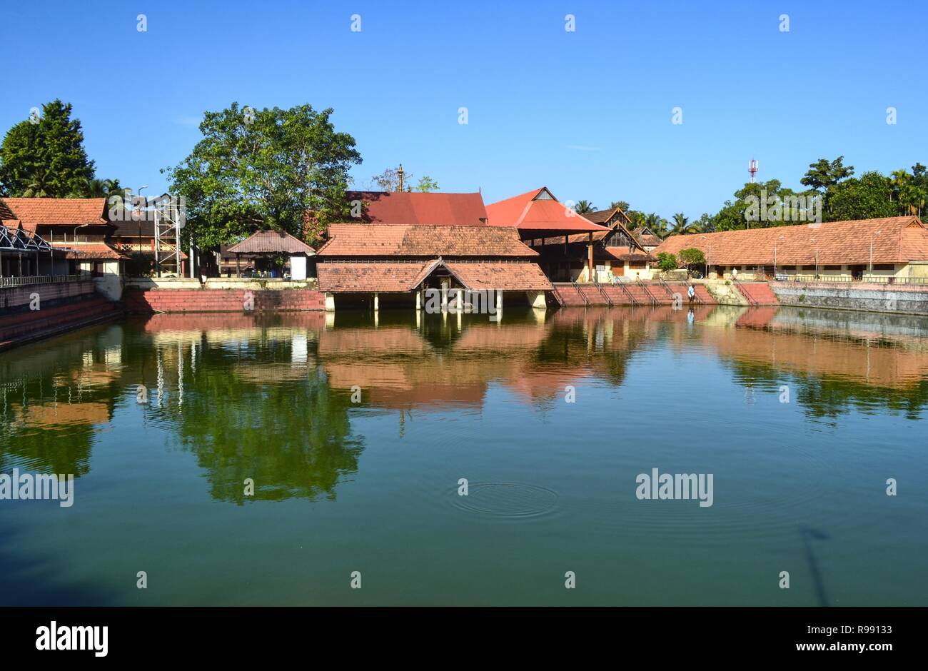 Alleppey/Alappuzha Sri Krishna temple and temple pond-Kerala/India ...