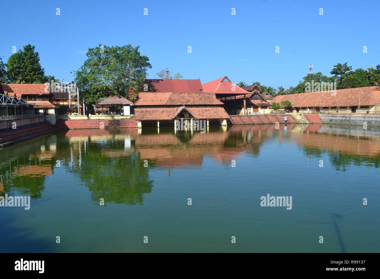 Alleppey/Alappuzha Sri Krishna temple and temple pond-Kerala/India ...