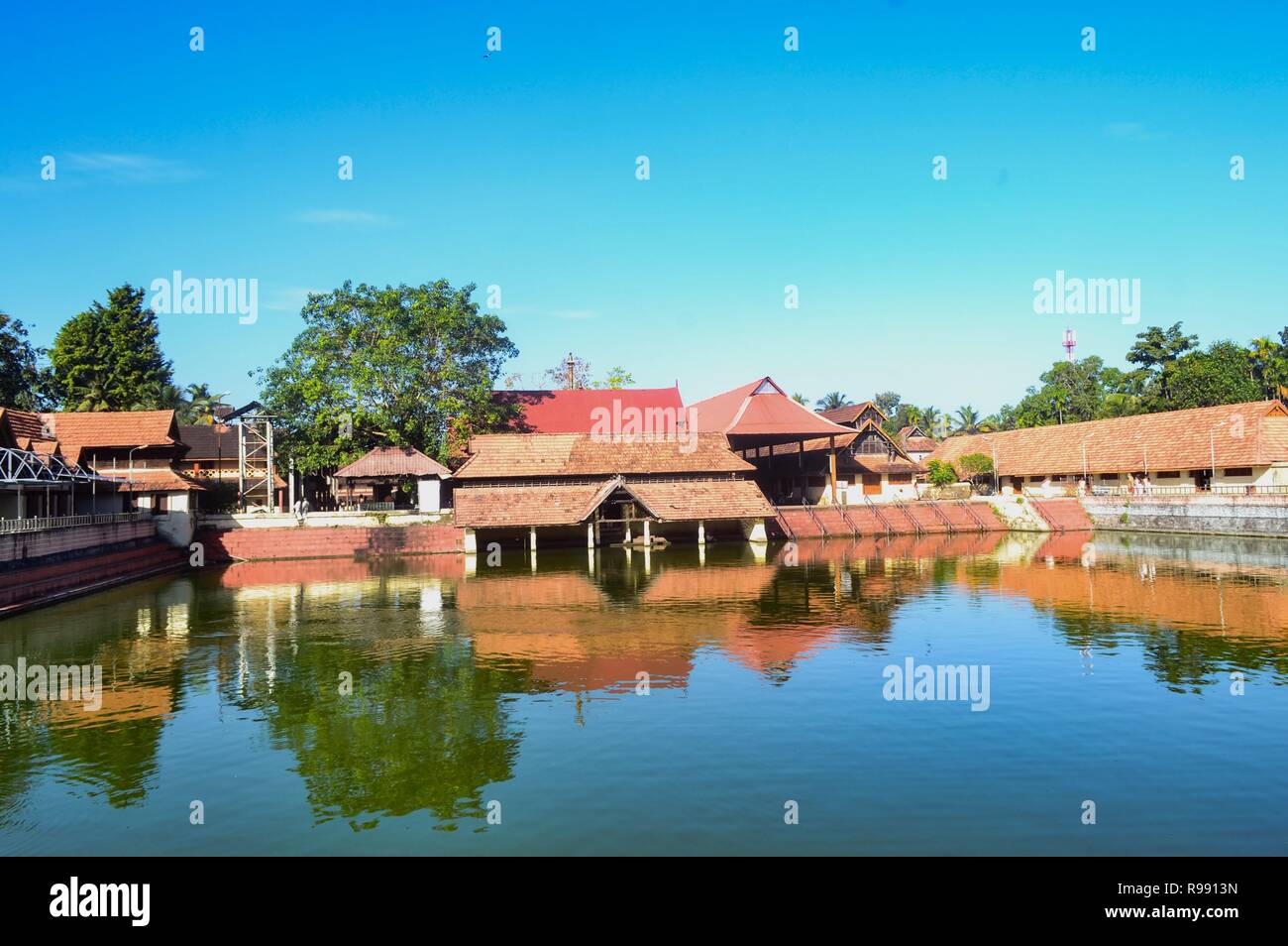 Alleppey/Alappuzha Sri Krishna temple and temple pond-Kerala/India ...