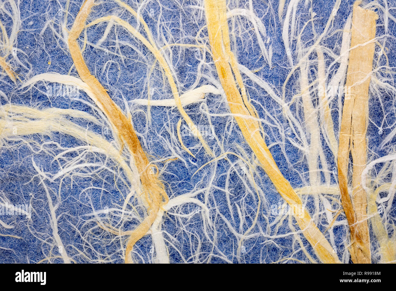 Natural Thai mulberry kozo paper against blue background Stock Photo ...
