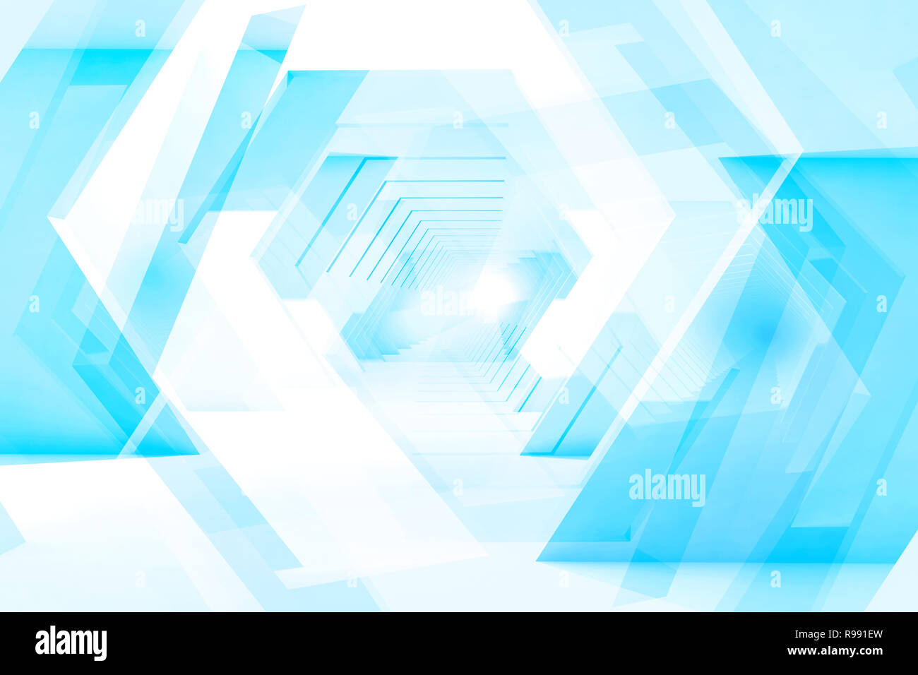 Abstract blue digital background with low poly design elements. Double ...