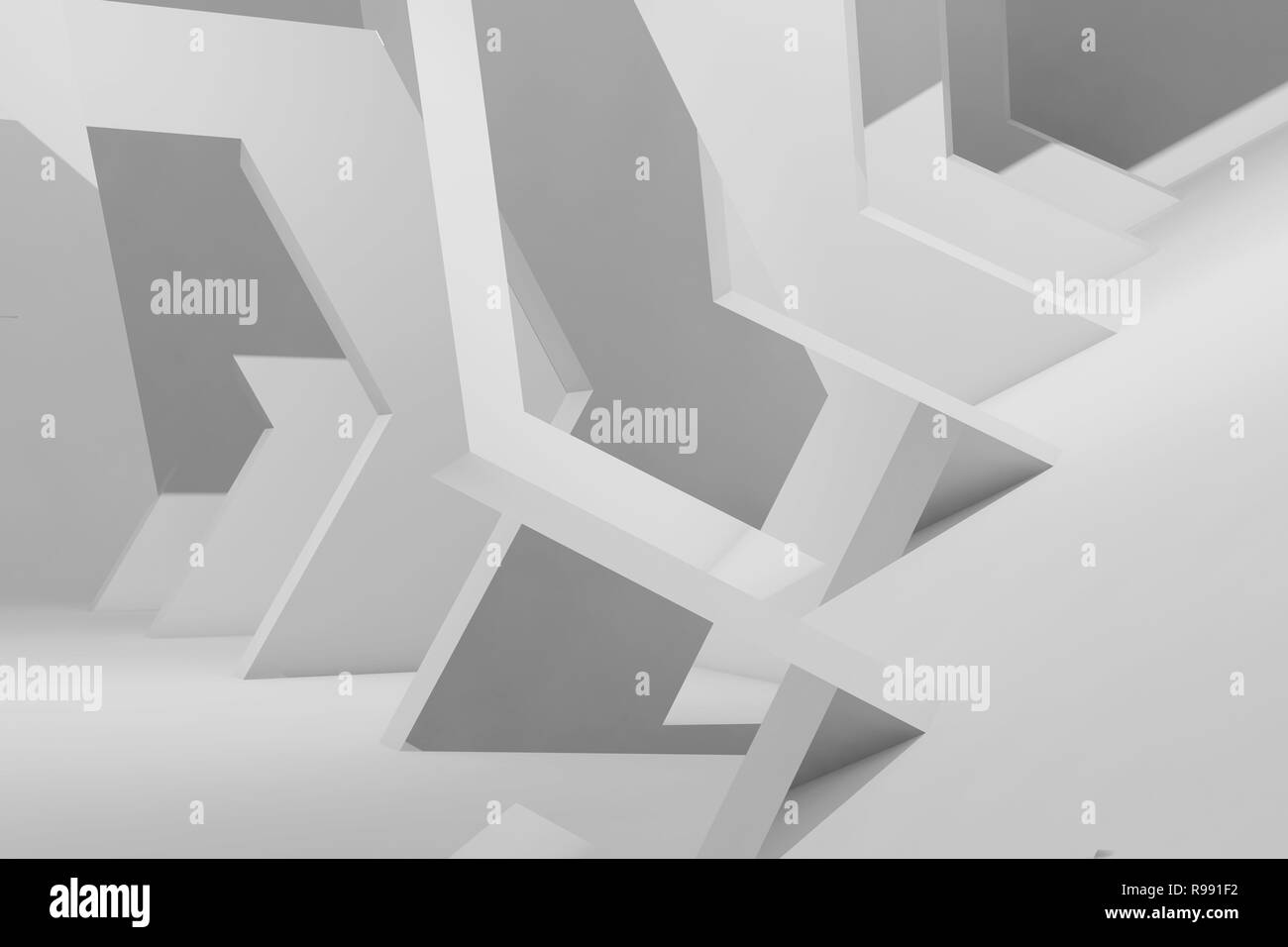 Abstract monochrome polygonal digital background. 3d render ...