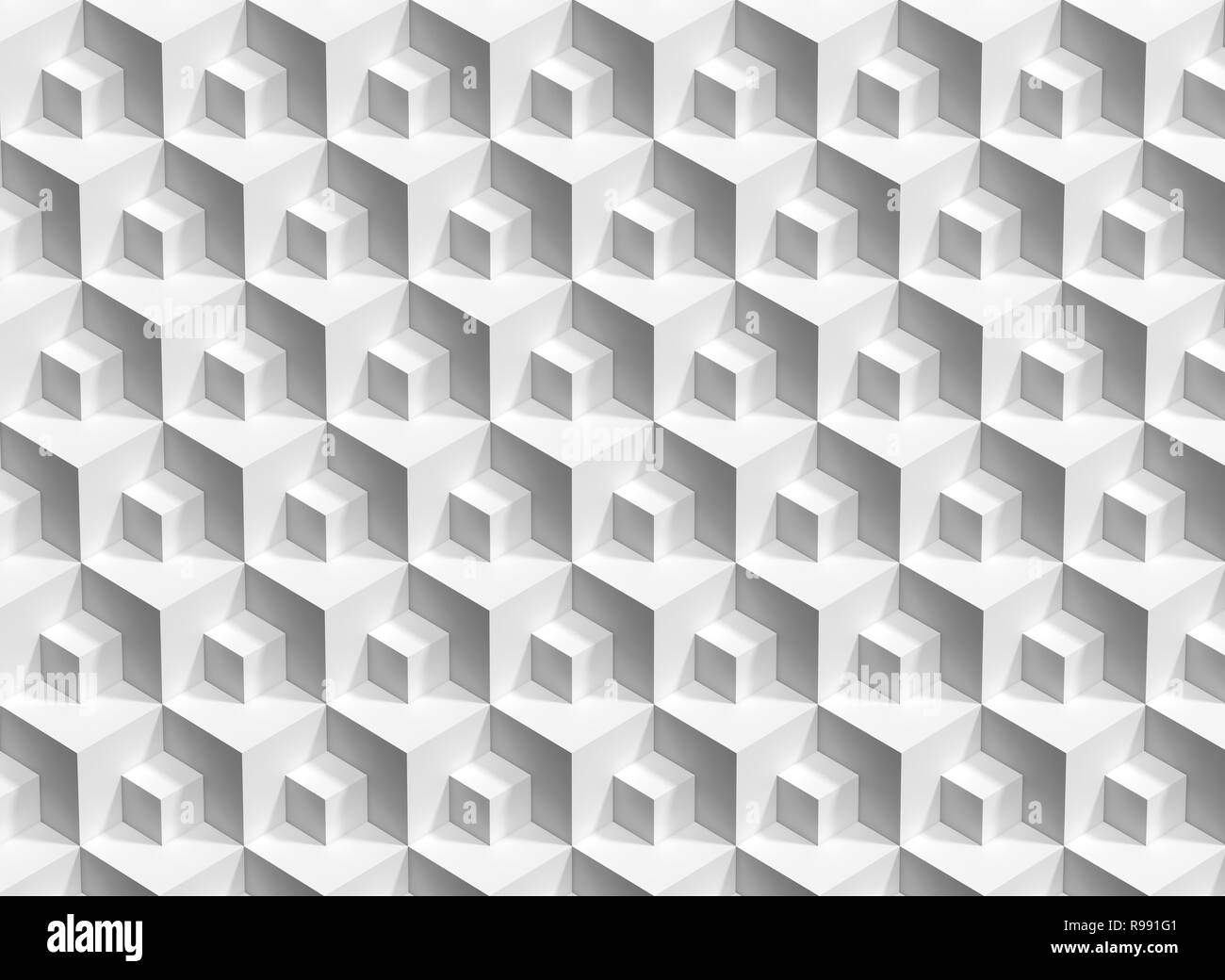 Abstract Geometric Pattern With Small And Large White Cubes Background 3467