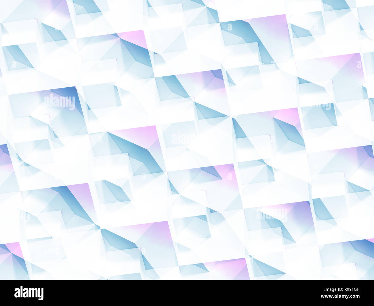 Abstract geometric pattern, blue white polygonal background, 3d render ...
