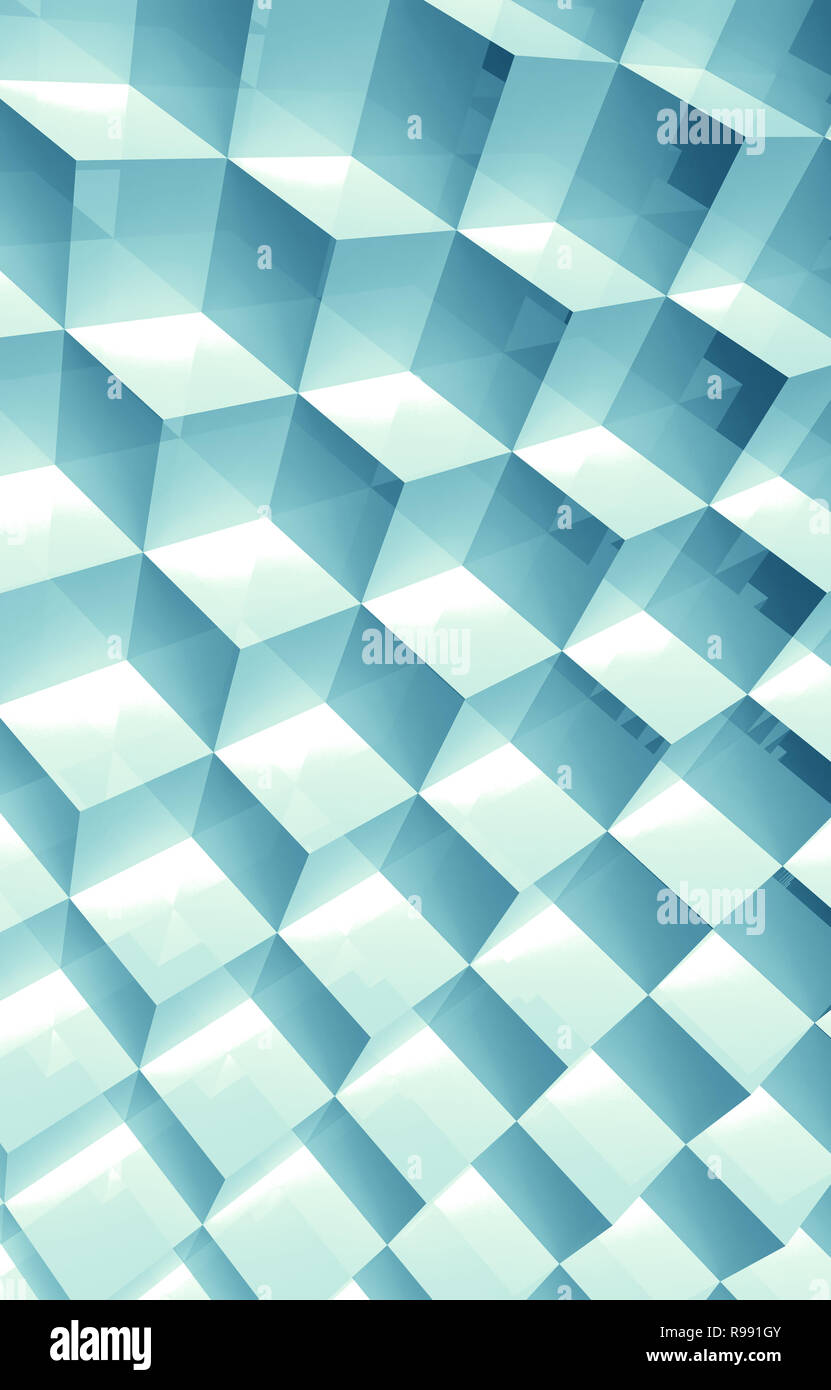 Blue 3d vertical polygon box hi-res stock photography and images - Alamy