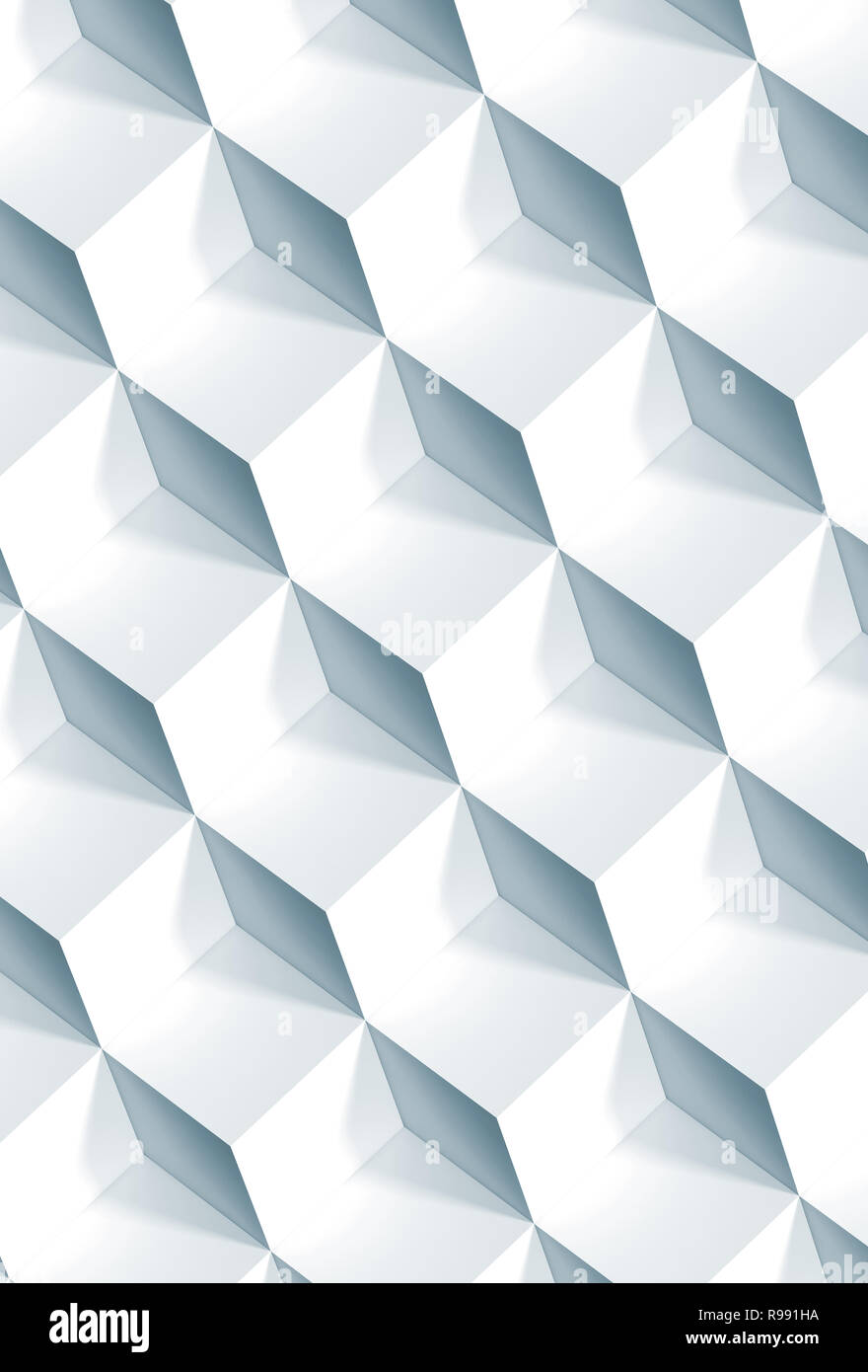 Abstract geometric pattern, white cubes, vertical background, 3d ...