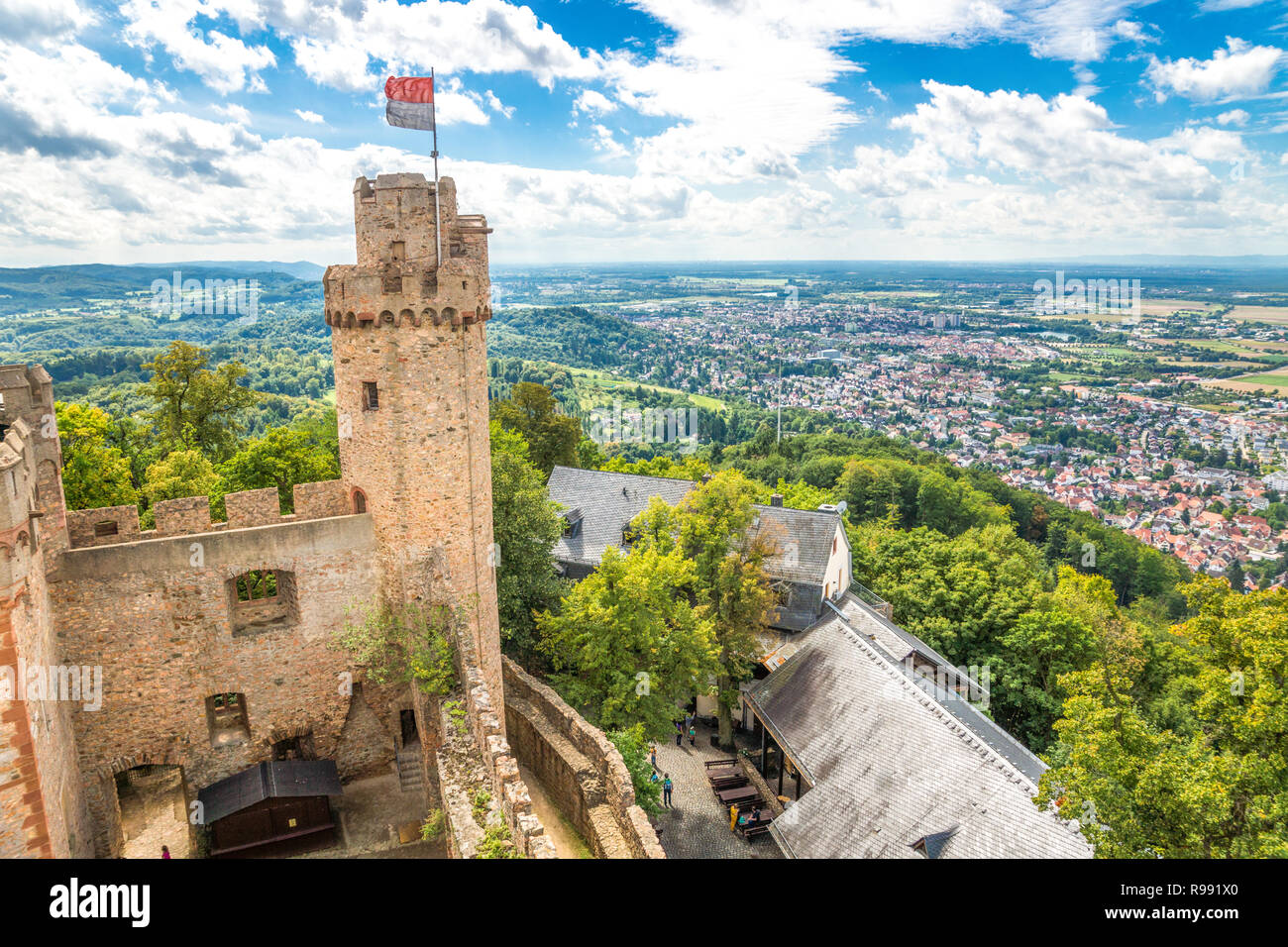 Auerbach Castle and view over Bensheim, Germany Stock Photo - Alamy