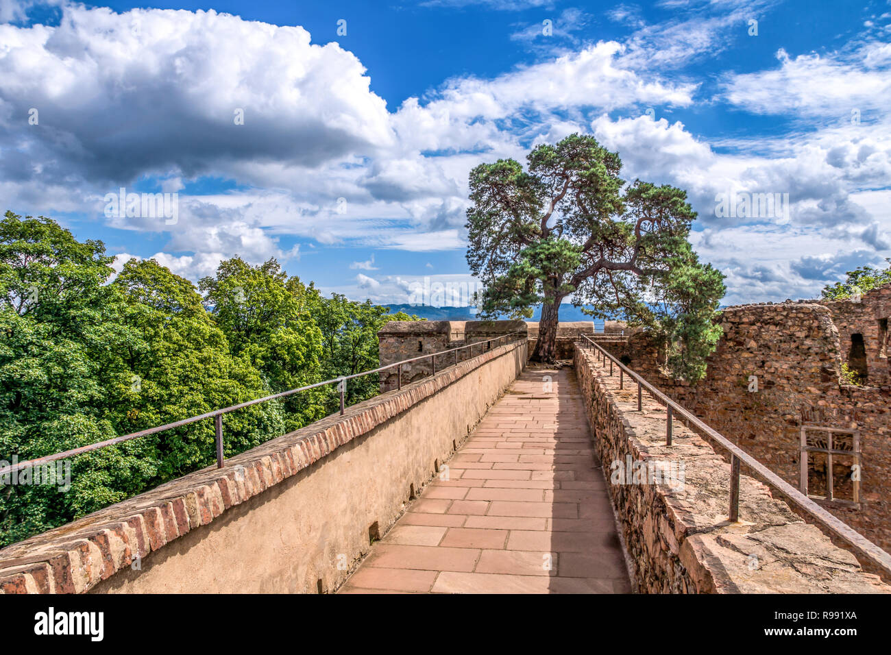 Auerbach Castle and view over Bensheim, Germany Stock Photo - Alamy