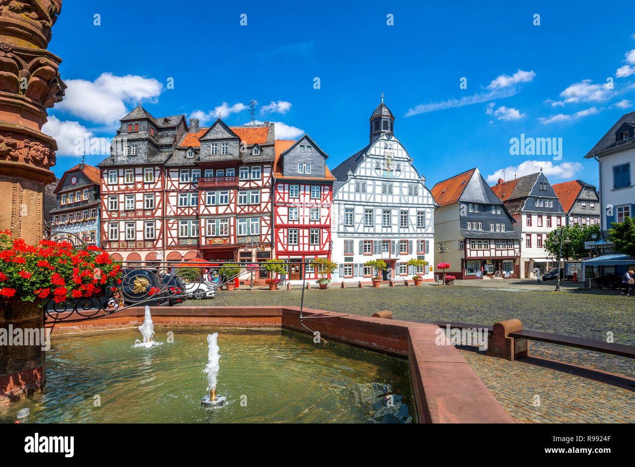 Half timbered houses butzbach hesse germany hi-res stock photography ...