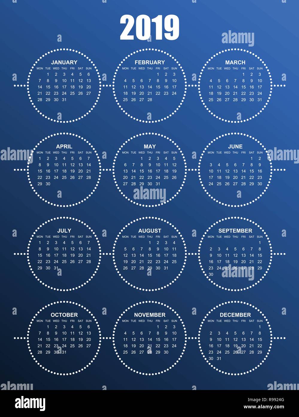 Yearly Calendar Vector Vectors High Resolution Stock Photography and ...