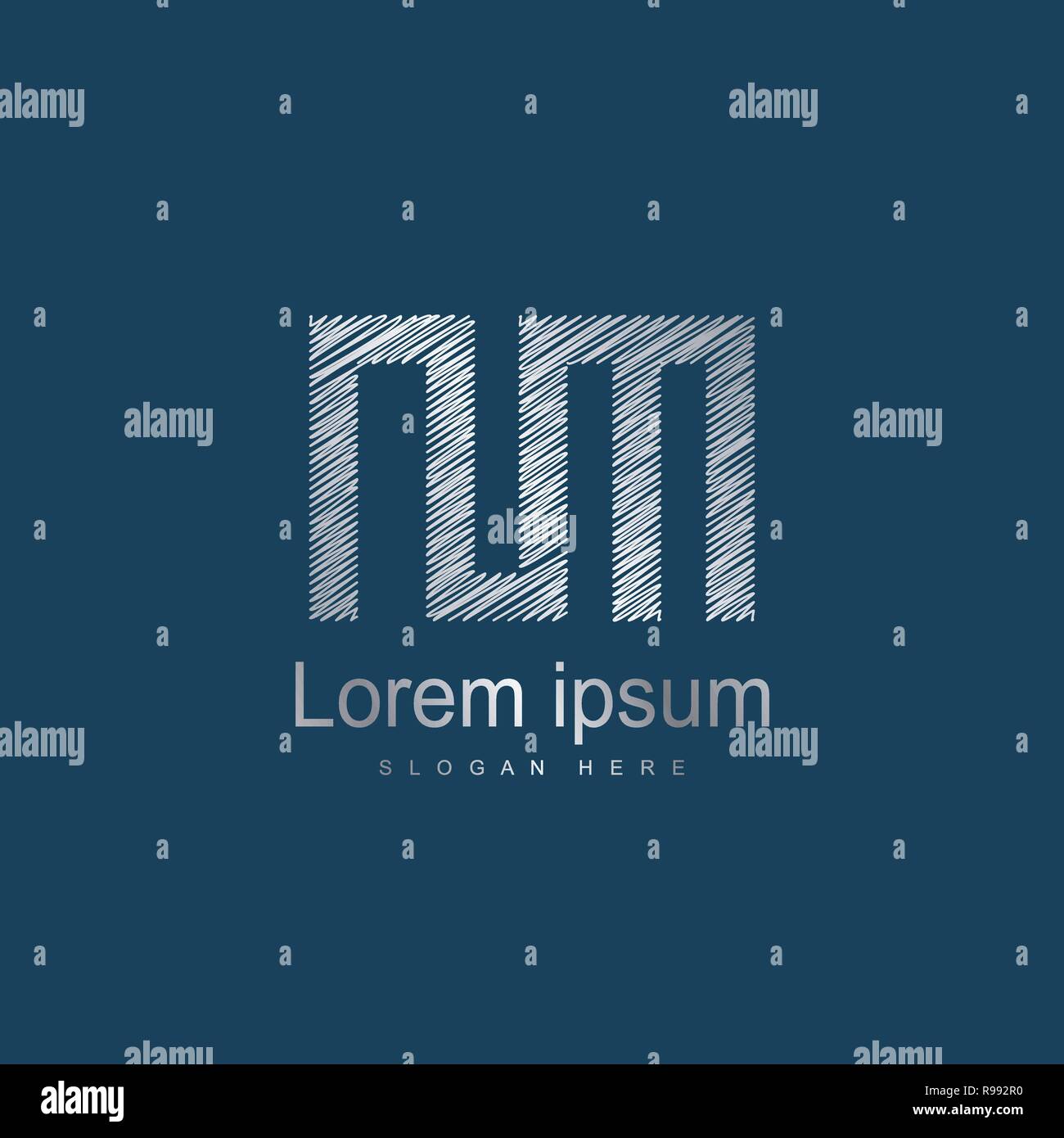 Initial Letter NM Logo Template Vector Design Stock Vector Image & Art ...