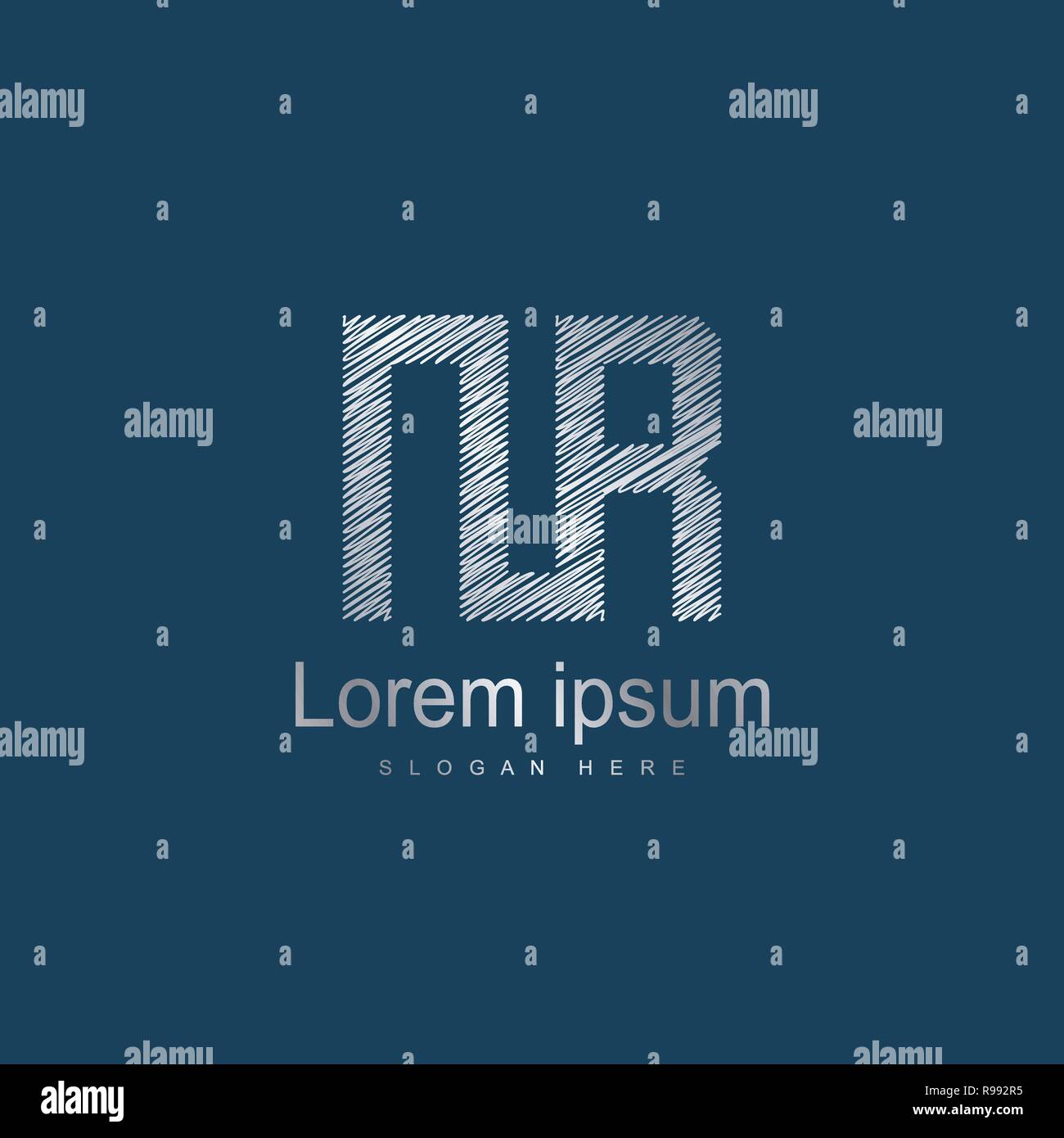 Initial Letter NR Logo Template Vector Design Stock Vector Image & Art ...