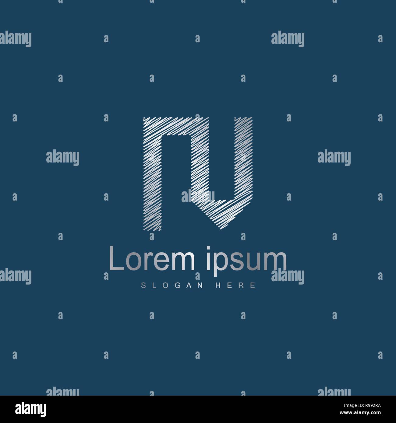 Initial Letter NV Logo Template Vector Design Stock Vector Image & Art ...