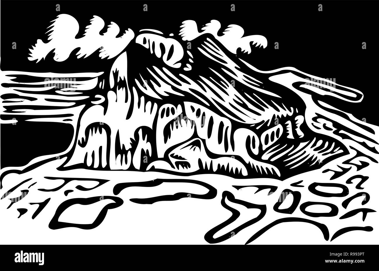 Rock aerial sea Stock Vector Images - Alamy