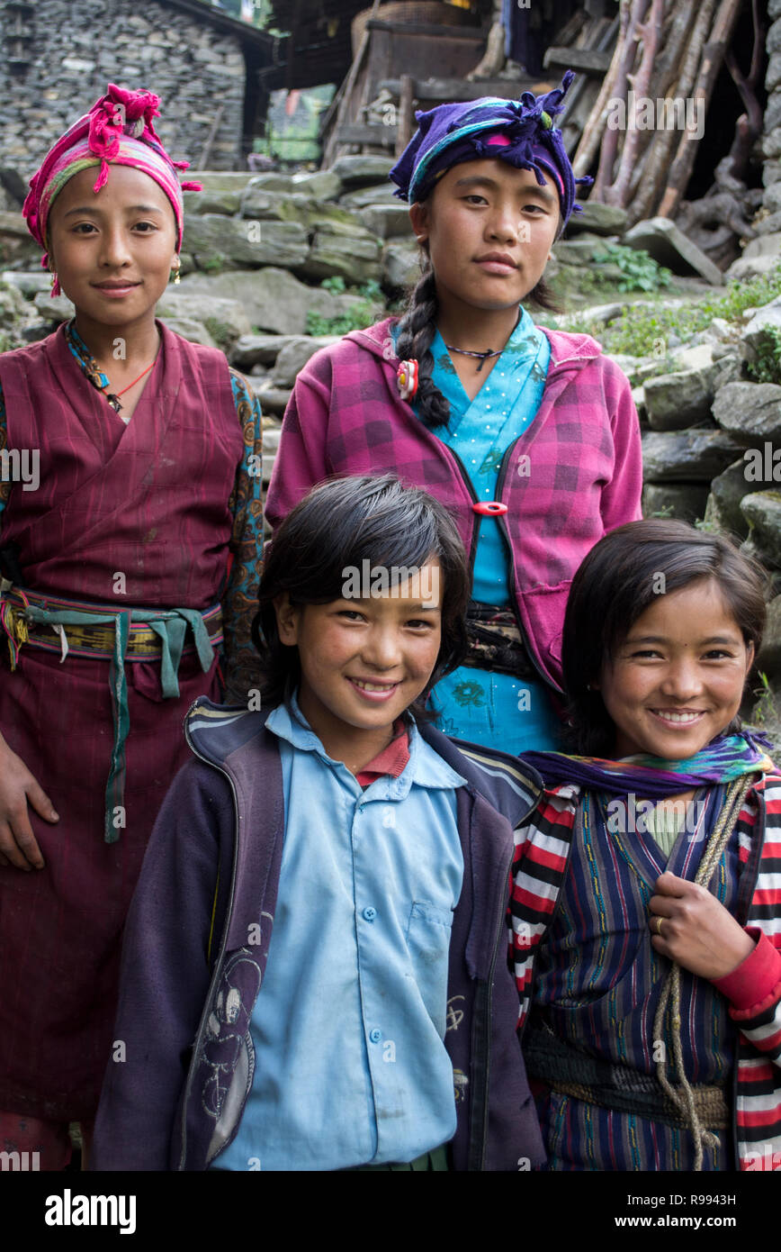 Gatlang village people hi-res stock photography and images - Alamy