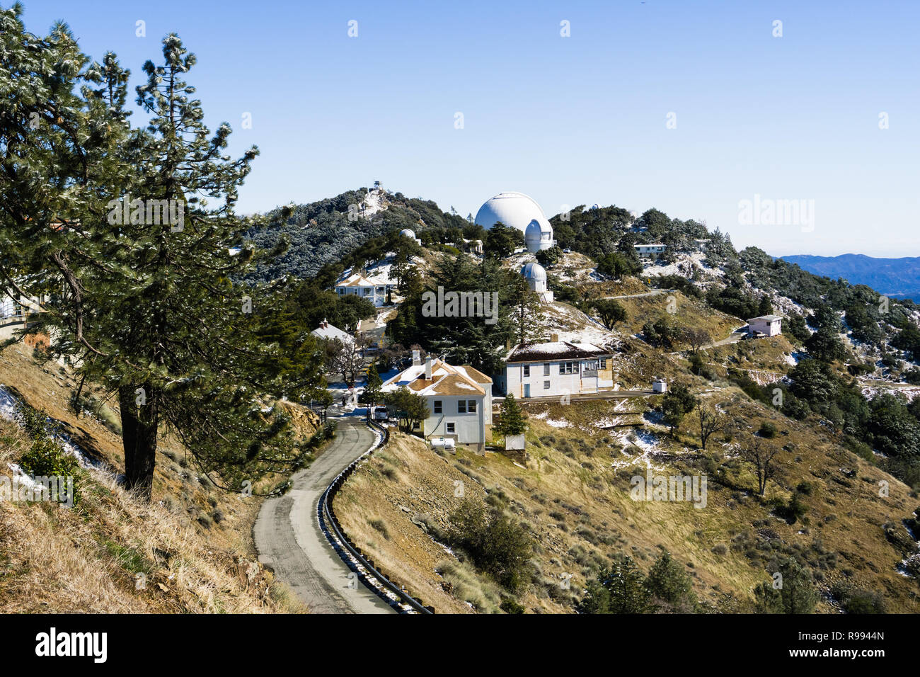 Winter landscape at Lick Observatory complex (owned and operated by the ...