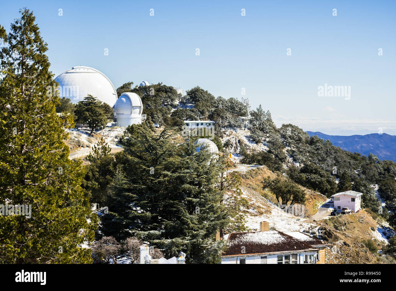 Winter landscape at Lick Observatory complex (owned and operated by the ...