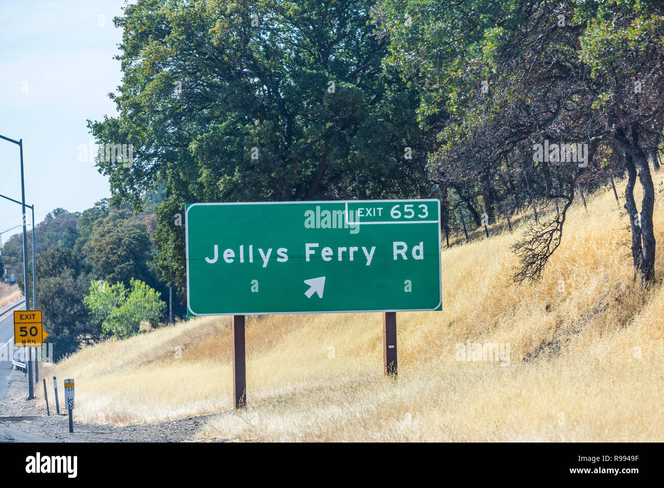 Funny road signs along interstate 5 in Northern California USA Stock ...