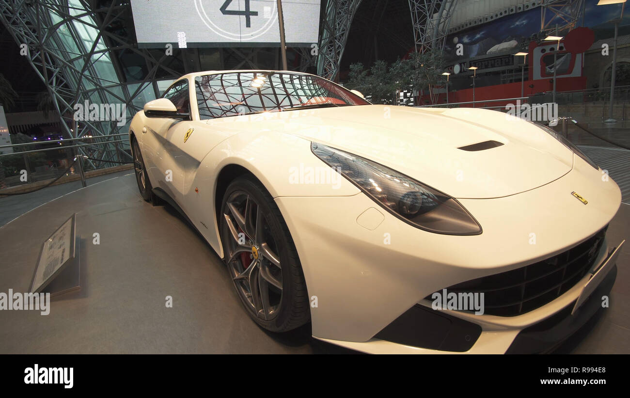 Exhibition car in a theme park Ferrari World Abu Dhabi Stock Photo - Alamy