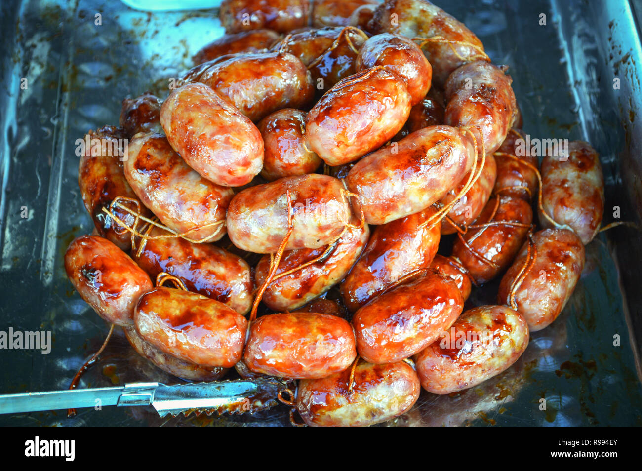 sausage grilled Thai traditional style sausage / Sai krok isan pork and ...