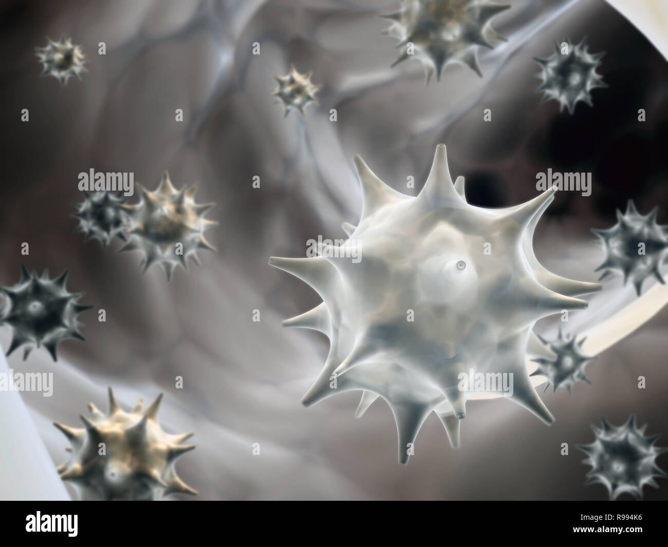 Colony of pathogen viruses - 3d render Stock Photo - Alamy
