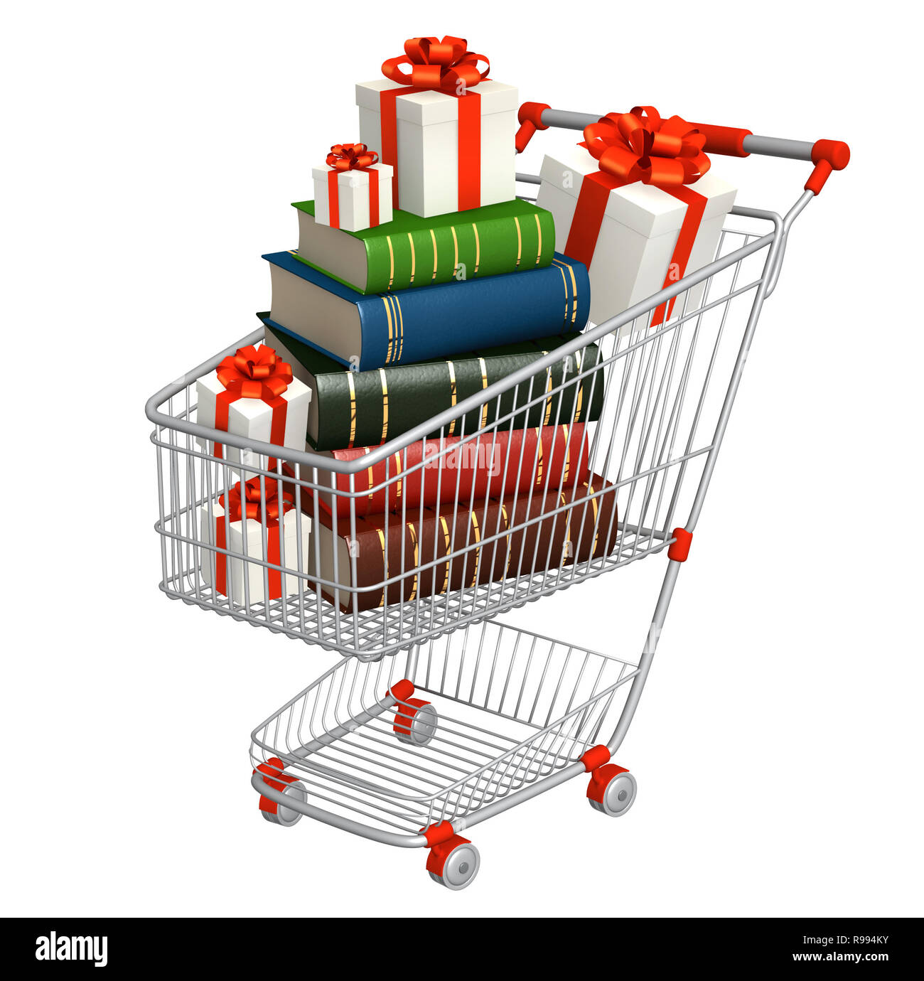 Buying of books. Objects isolated over white Stock Photo - Alamy