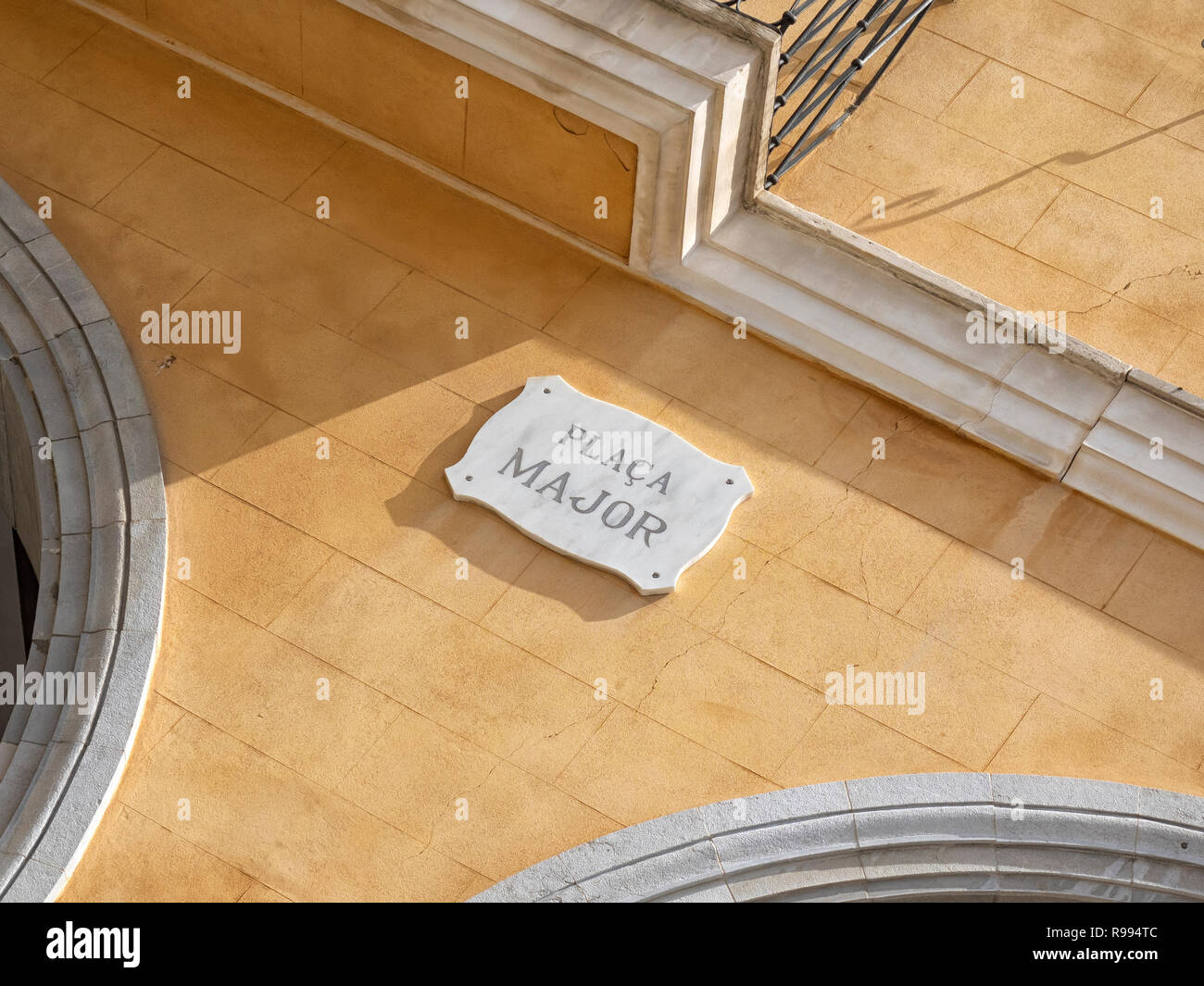 PALMA DE MAJORCA, SPAIN - MAY 23, 2018: Sign for Placa Major in the Old ...