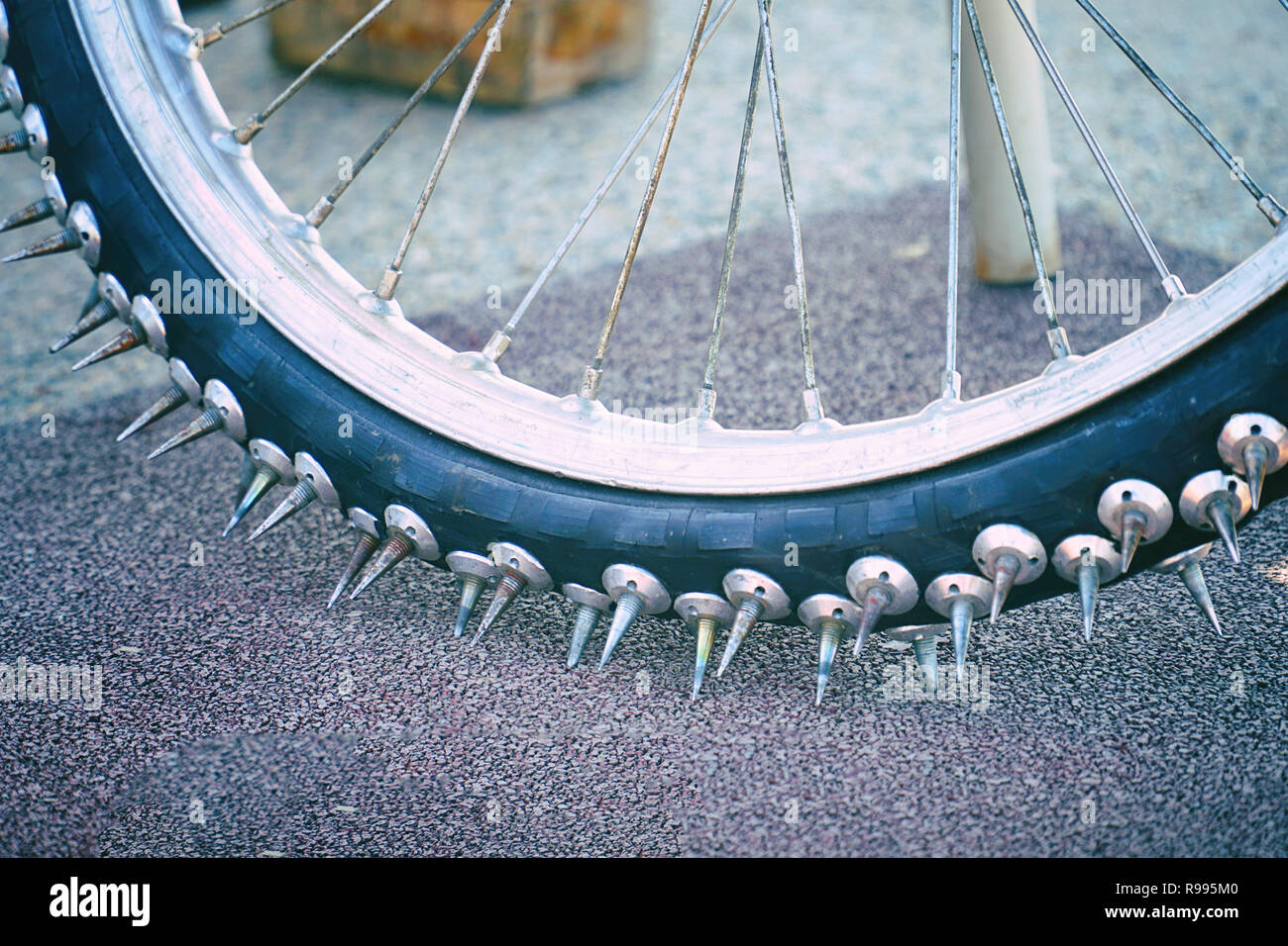 Metal spikes on motorcycle hi-res stock photography and images - Alamy