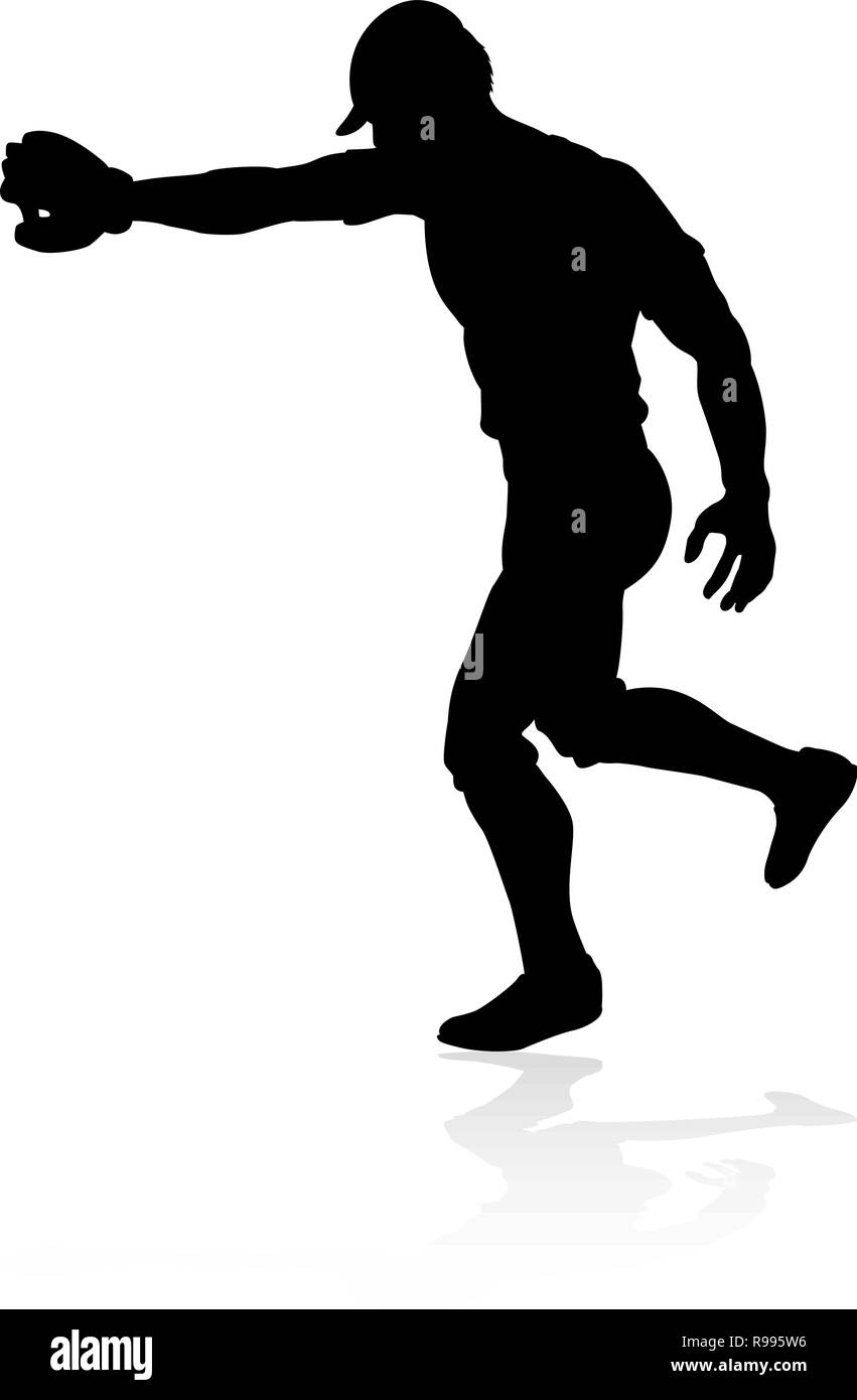 Baseball Player Silhouette Stock Vector Image & Art - Alamy