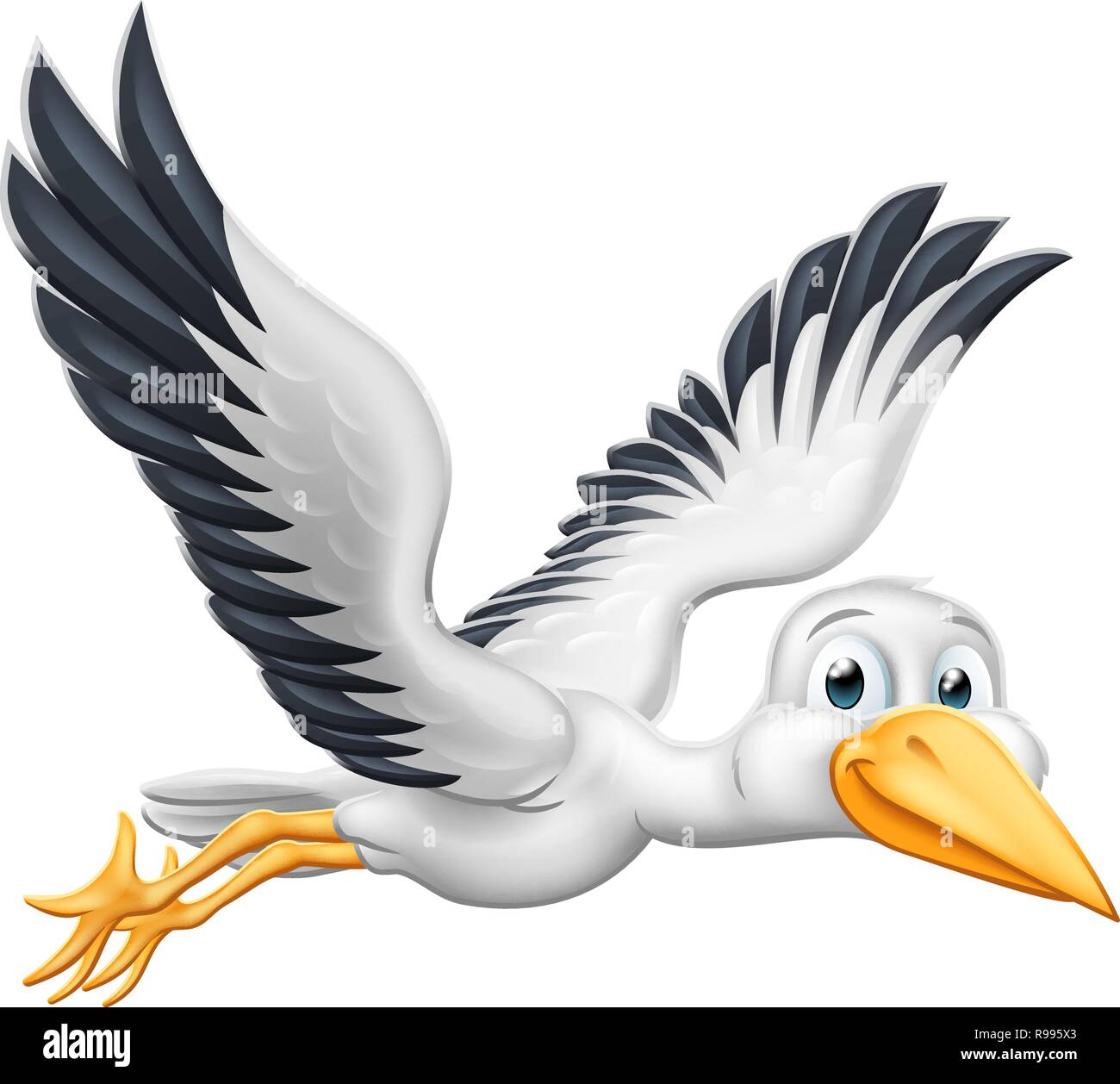 Stork flying with baby hi-res stock photography and images - Alamy