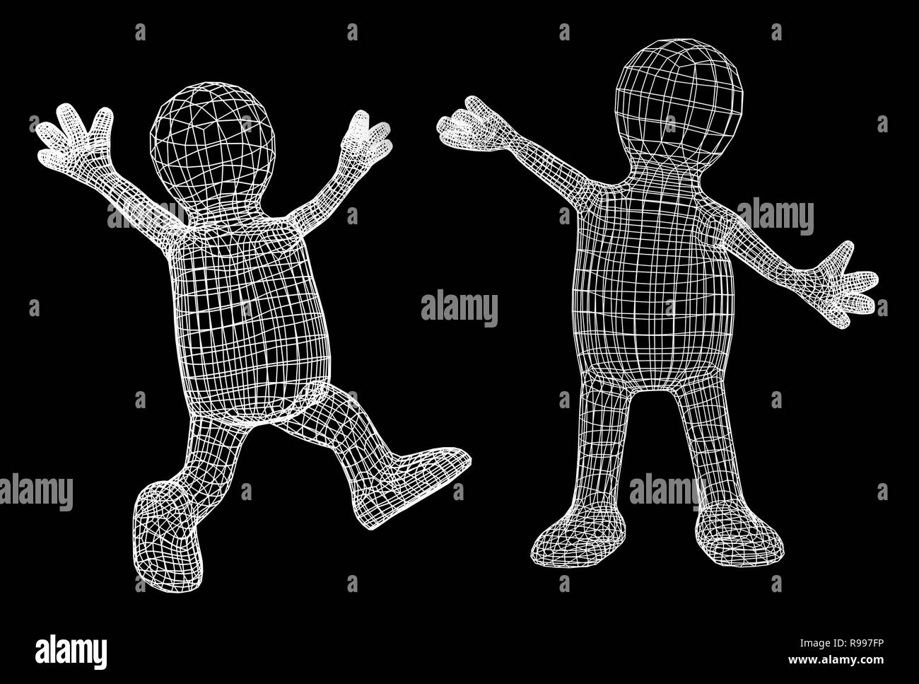 Wire puppet. Isolated over black Stock Photo - Alamy