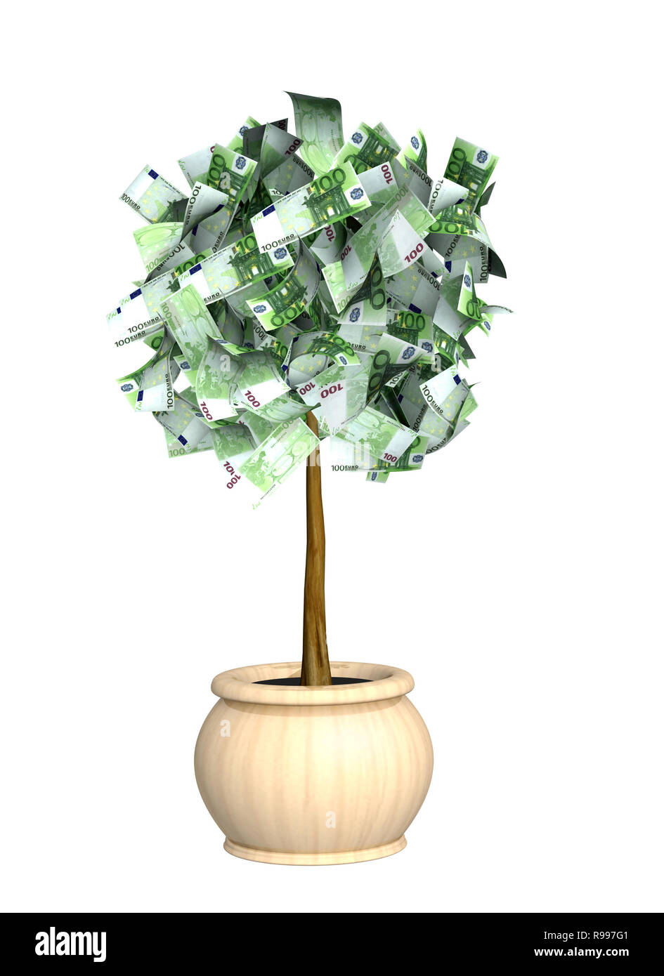 Money tree. Isolated over white Stock Photo - Alamy