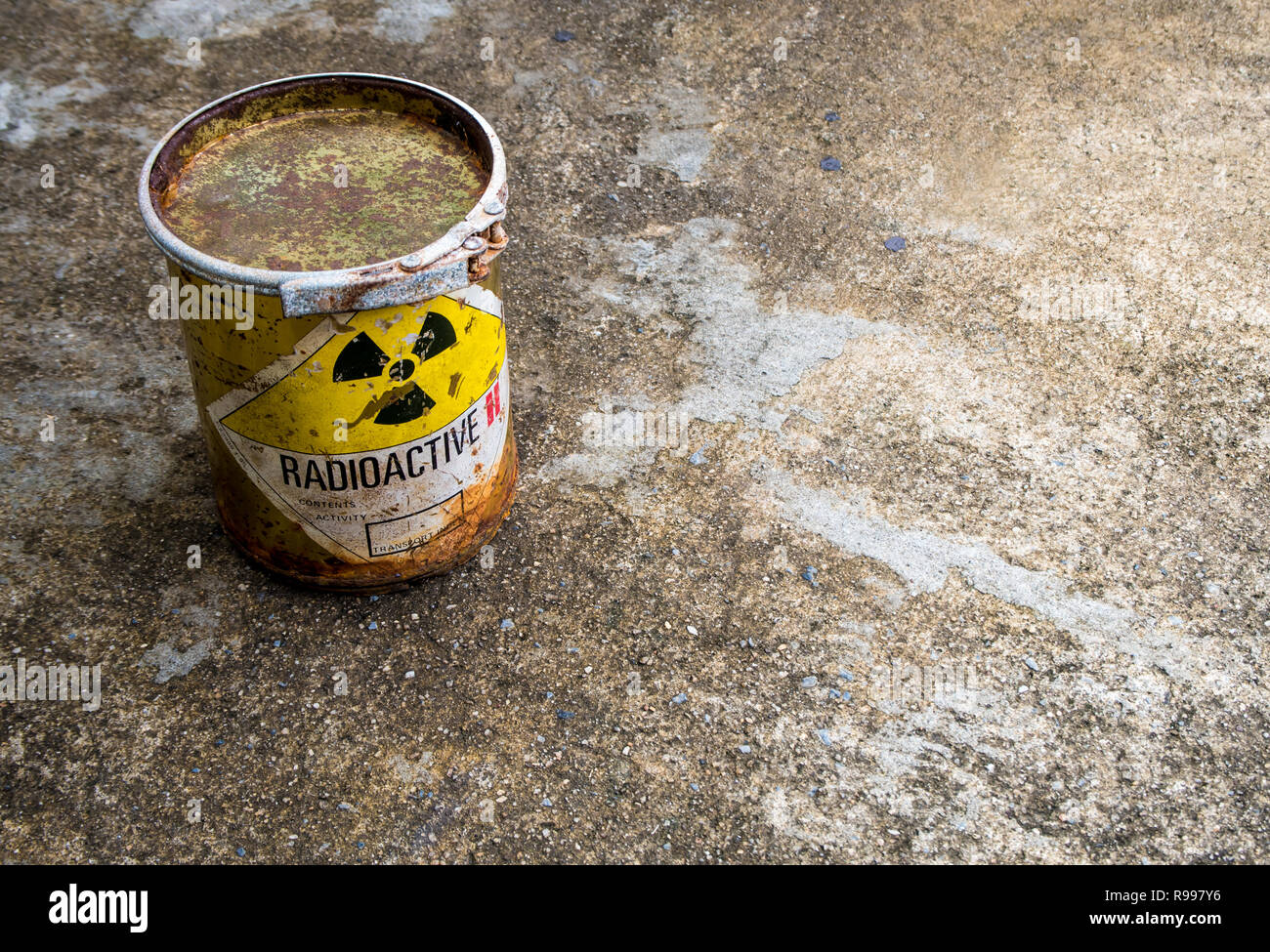 Old and rusted cylinder shape container of Radioactive material Stock ...