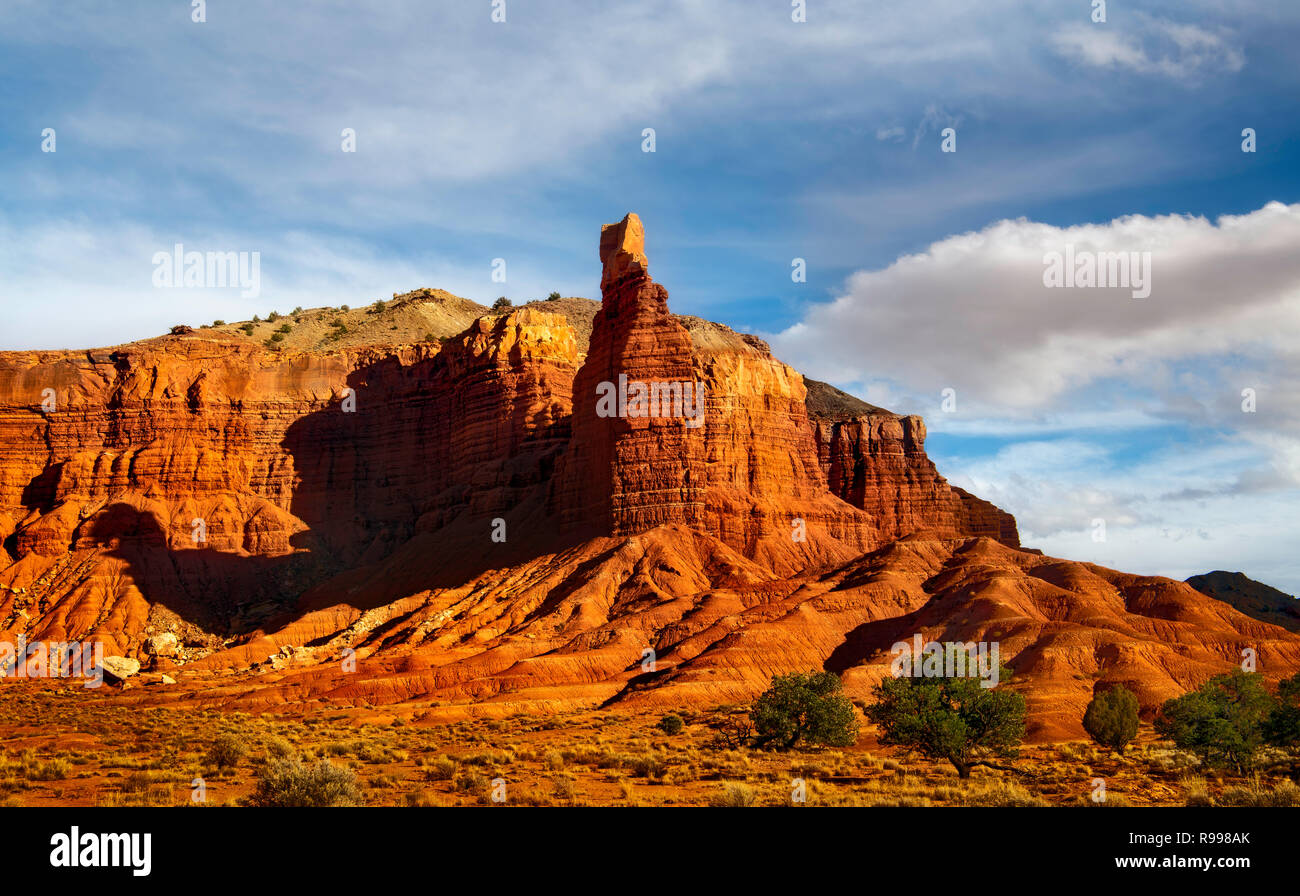 Chimney Rock, Capitol Reef National Park, Torrey, Utah USA Stock Photo ...