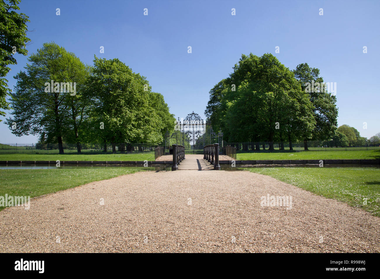 LONDON, UK - May 11, 2018. Gate at Hampton Court Palace which was ...
