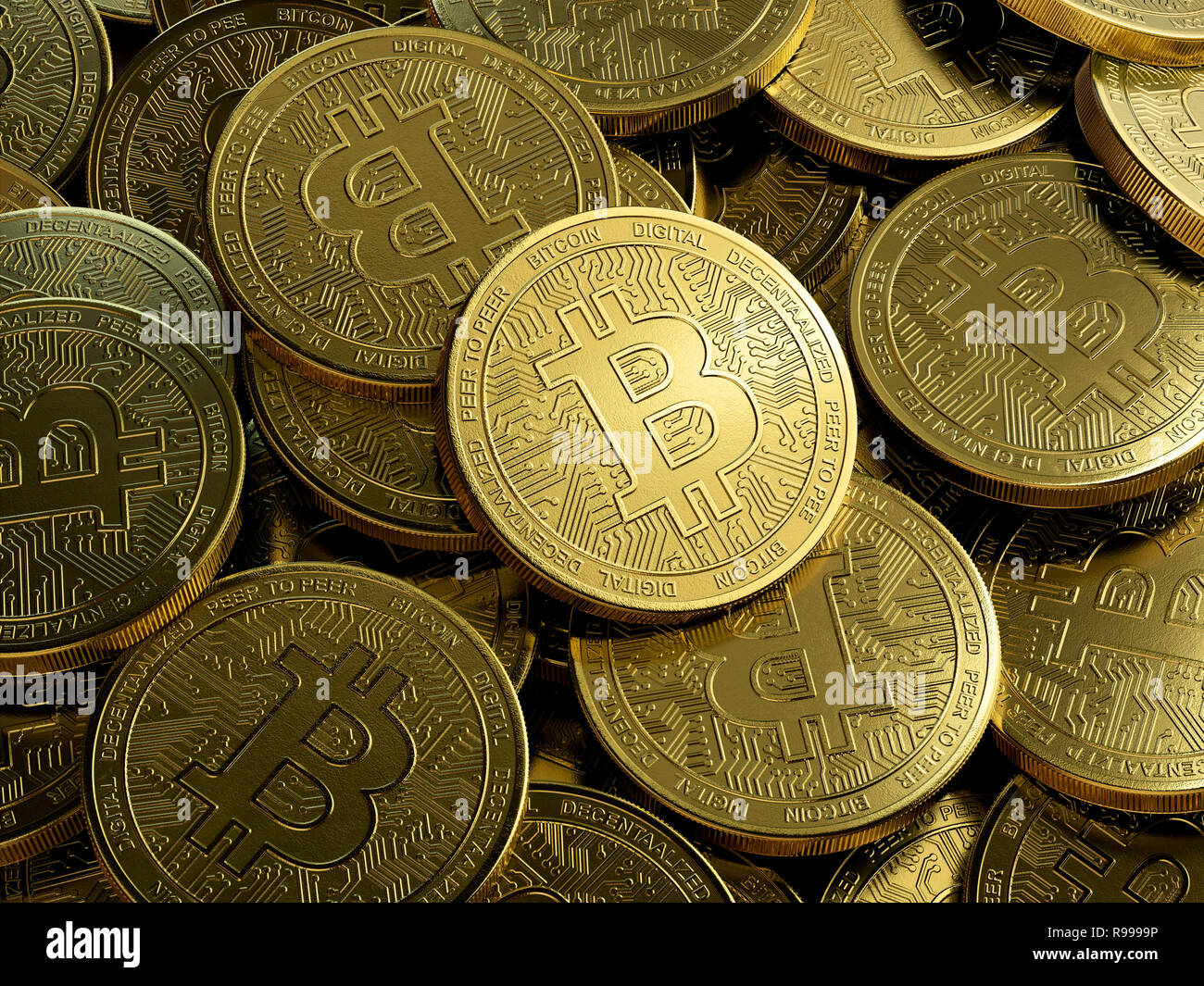 Golden coins 3d hi-res stock photography and images - Alamy