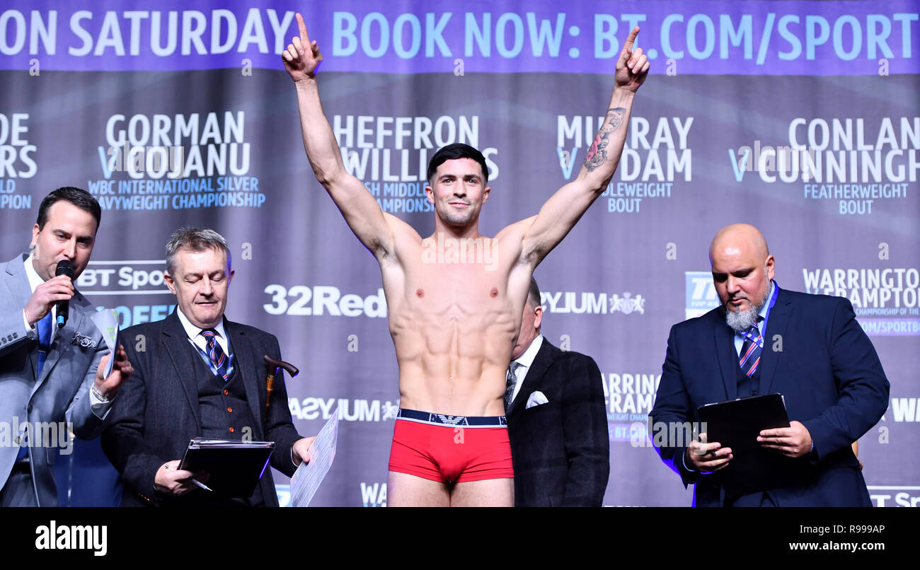 Mark Heffron during the weigh in at Manchester Central Stock Photo - Alamy